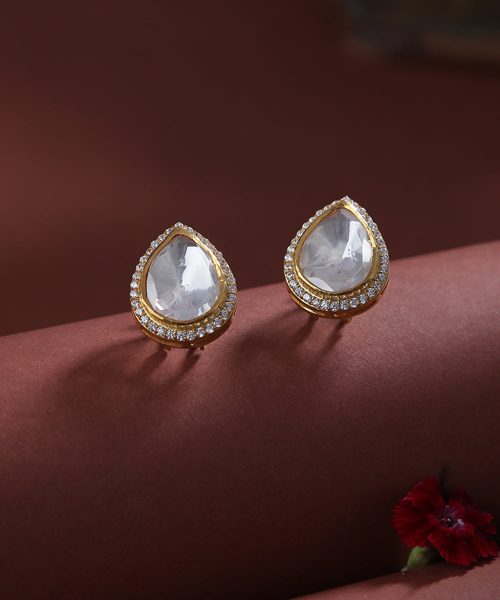 Adya Pure Silver Handcrafted with Moissanite Stud Earring – WeaverStory