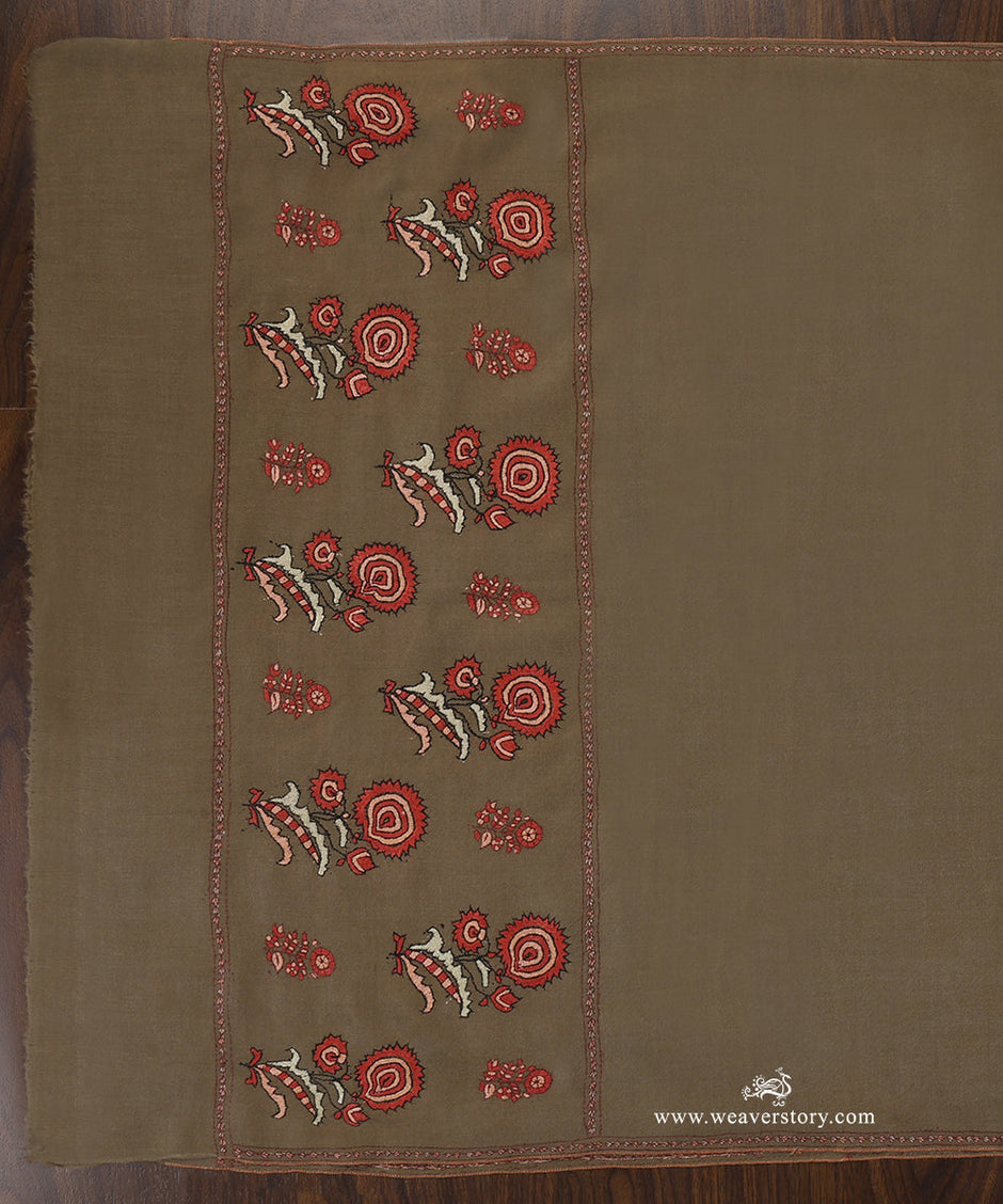 Pure Pashmina Shawl with Sozni, Kalamkari and Jamawar Embroidery ...