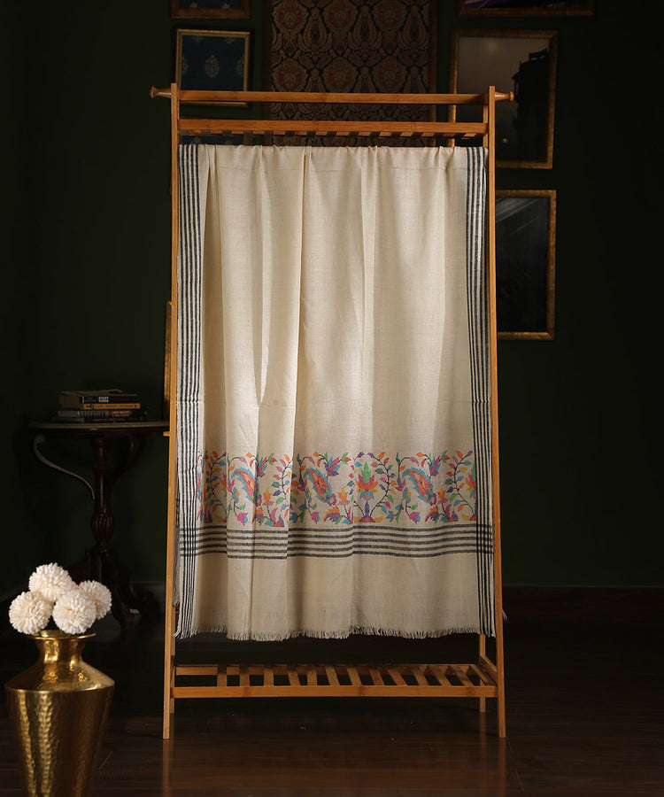 Pure Pashmina Shawl with Sozni, Kalamkari and Jamawar Embroidery ...