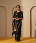 Black Handloom Pure Satin Silk Banarasi Saree With Kadhwa Boota ...