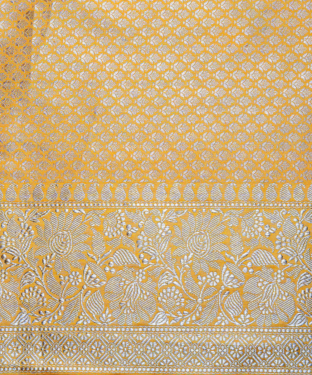 Handloom Yellow Pure Katan Silk Banarasi Saree With Sona Rupa Kadhwa J ...