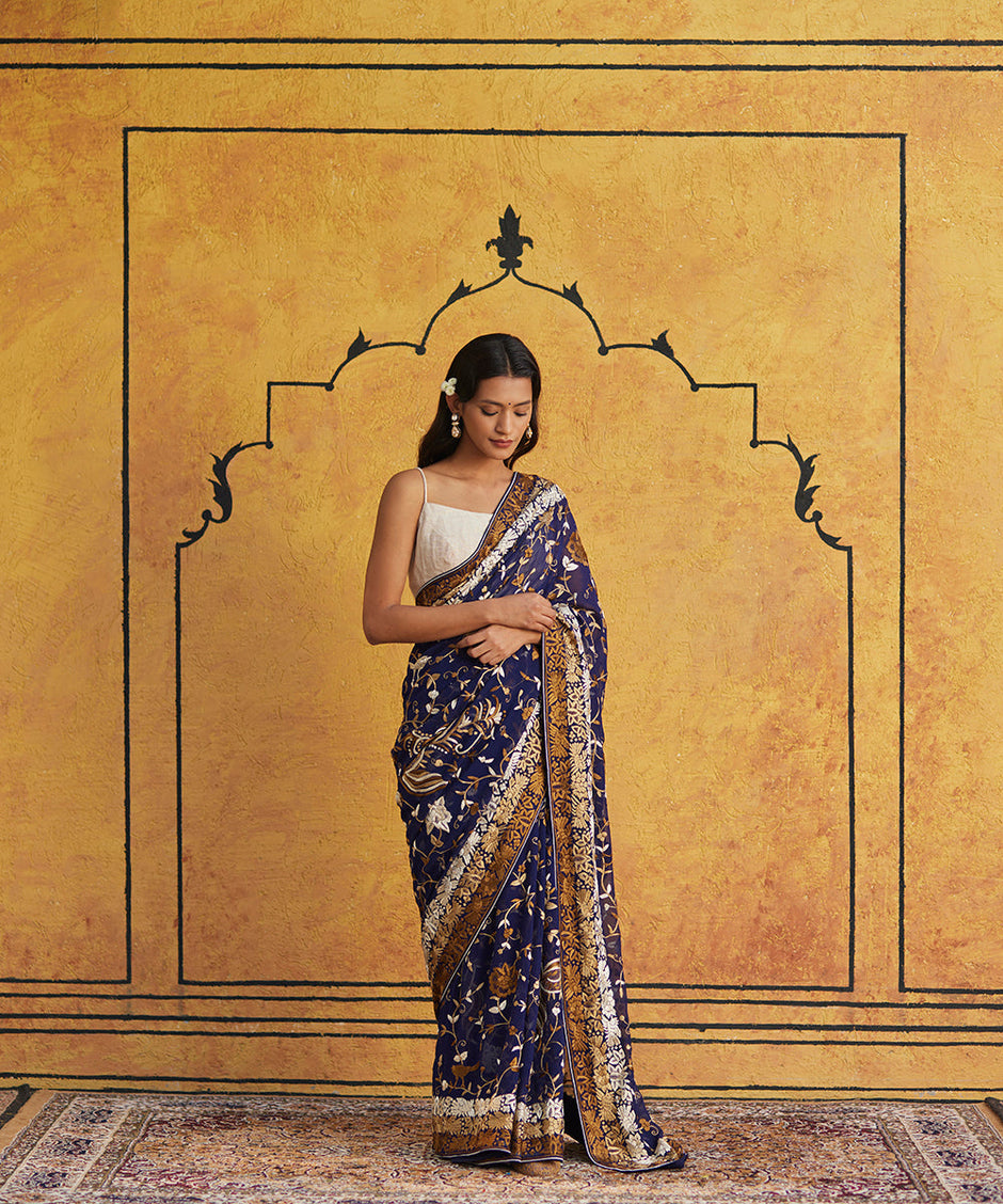 Enchanted Garden - Parsi Gara Sarees & Accessories – WeaverStory