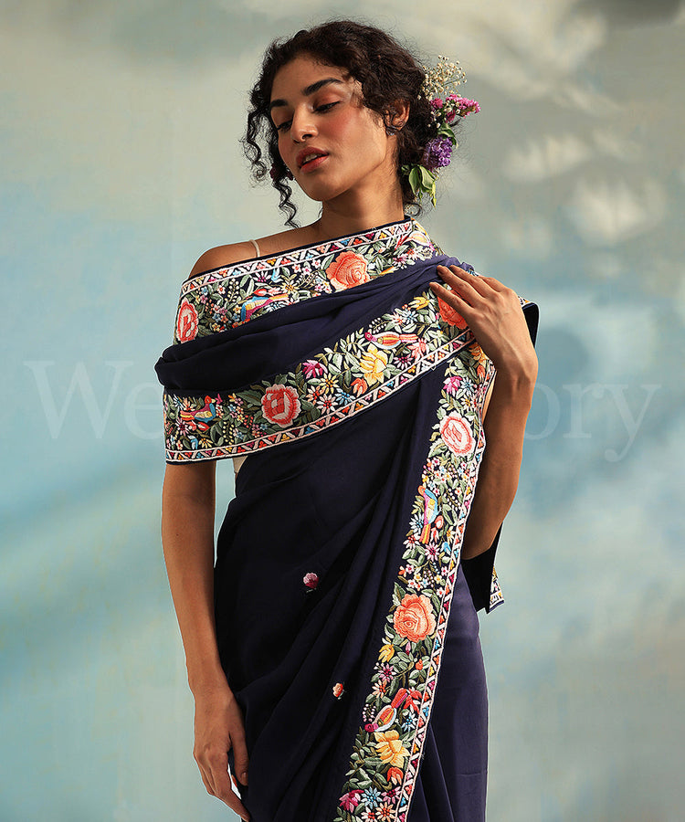 Enchanted Garden - Parsi Gara Sarees & Accessories – WeaverStory